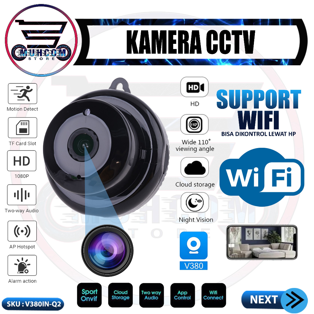 Jual Spy IP Camera Wifi Q2 A1 V380 Pro Hidden Kamera Full HD 1080P ...