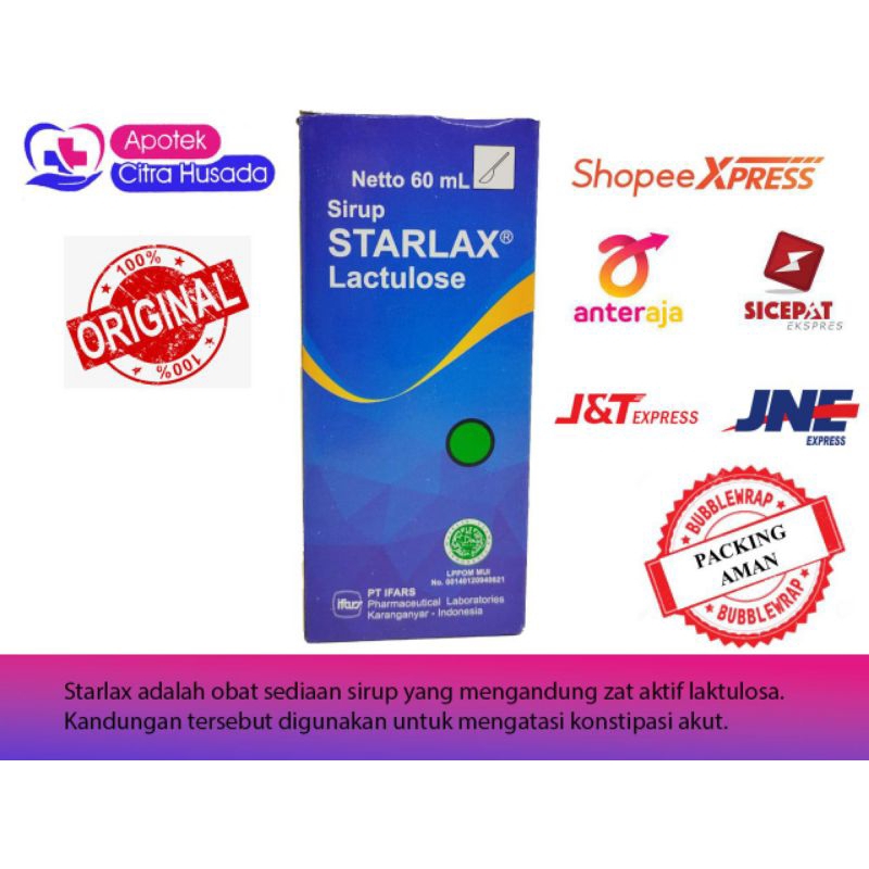 Jual STARLAX SYRUP 60 ML LAKTULOSA SIRUP OBAT PENCAHAR KONTIPASI KRONIK ...