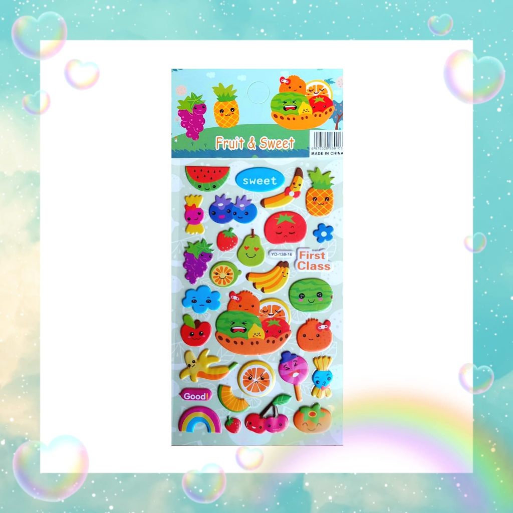 Jual Gambar Tempel Sticker Timbul Stiker Anak Karakter Buah dan Sayuran ...
