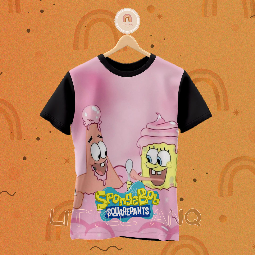 Jual Little ANQ - Kaos anak SPONGEBOB SQUAREPANTS-3 baju anak SPONGEBOB ...