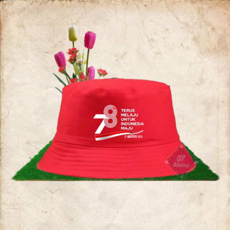 Jual Topi Bucket Hat Pria Wanita Unisex Distro HUT RI KE 78 DIRGAHAYU ...