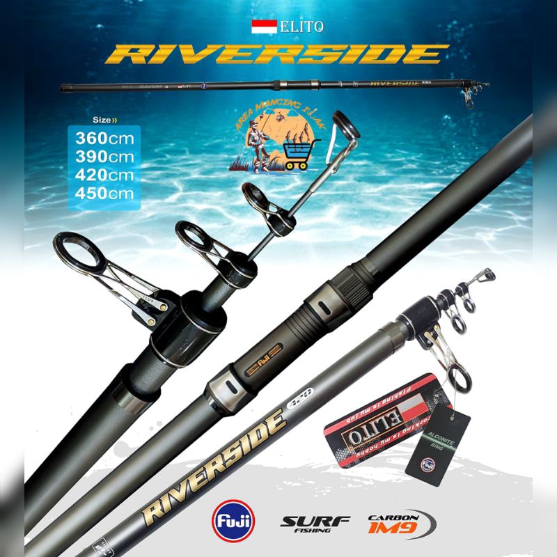 Jual Joran Elito RIVERSIDE Surf Teleskopik Fuji 360 390 420 450 ...