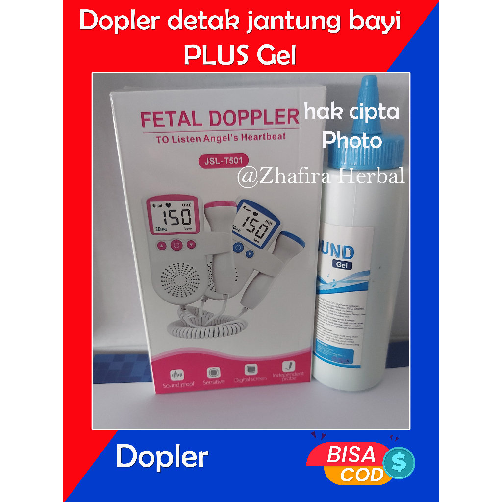Jual Dopler Deteksi Alat Jantung Bayi Plus Gel / Doppler Monitor ...