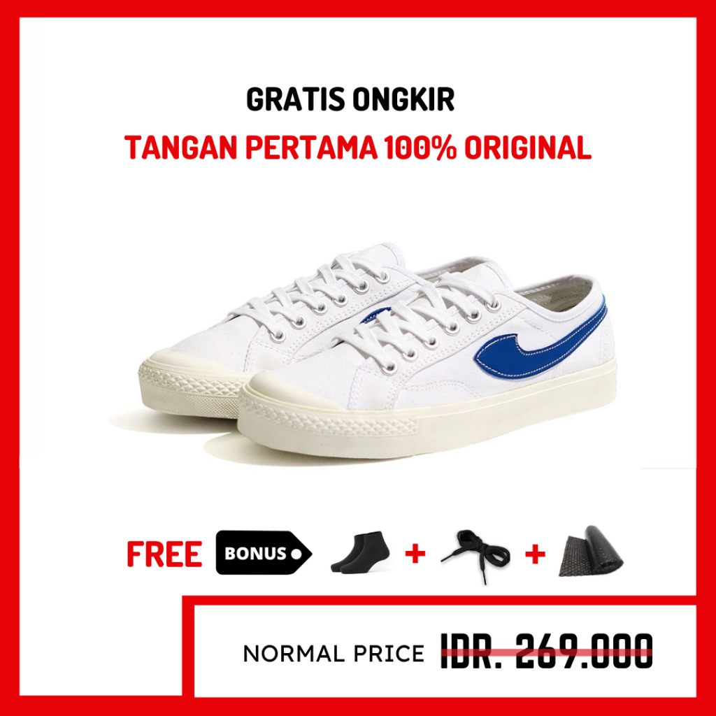 Jual ORIGINAL - Sepatu Brand Lokal Kasual Pria Wanita No Brand White ...