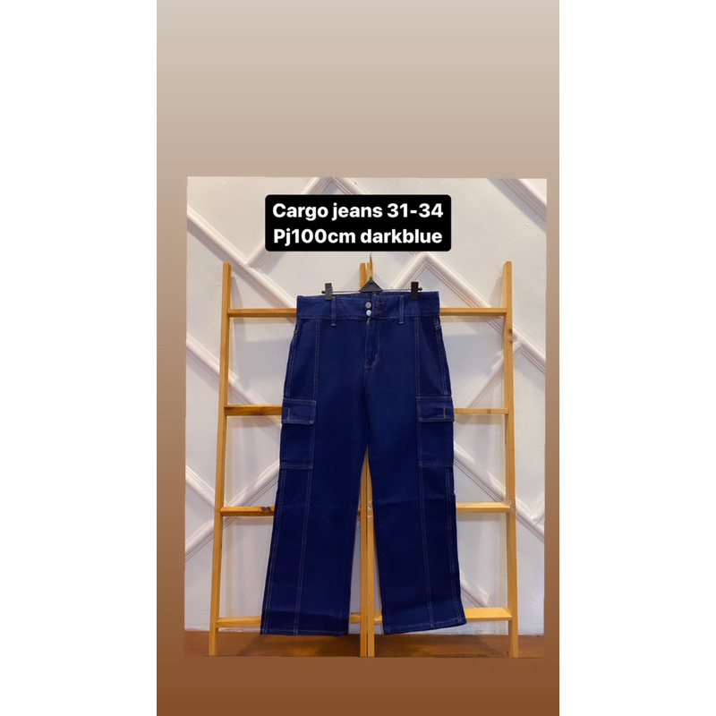 Jual celana cargo dark blue dan light blue | Shopee Indonesia