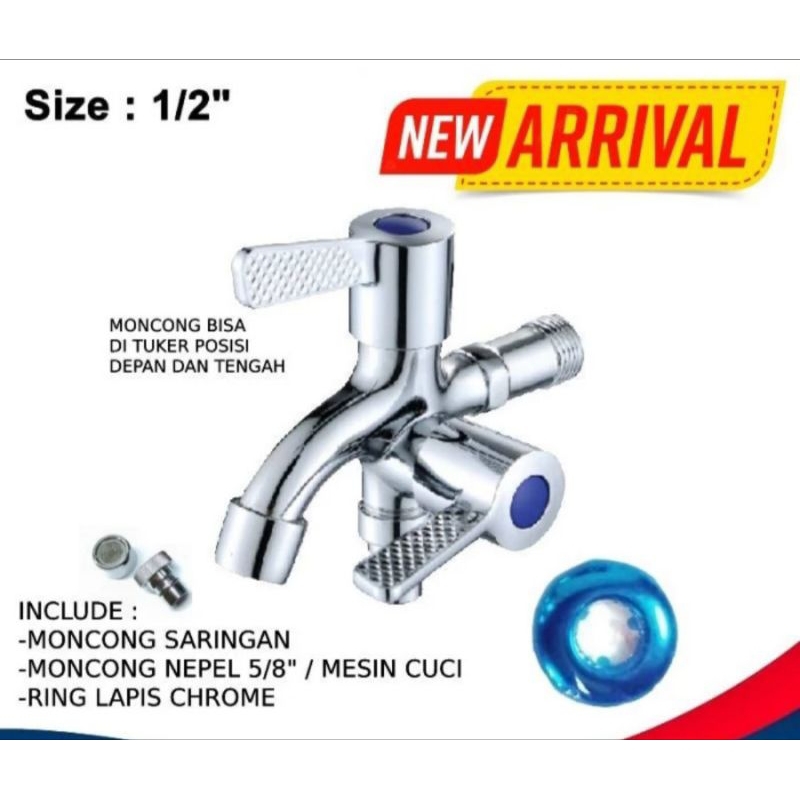 Jual Kran Double Shower K-TUL Onda 1/2" / Kran Mesin Cuci /Double Kran ...