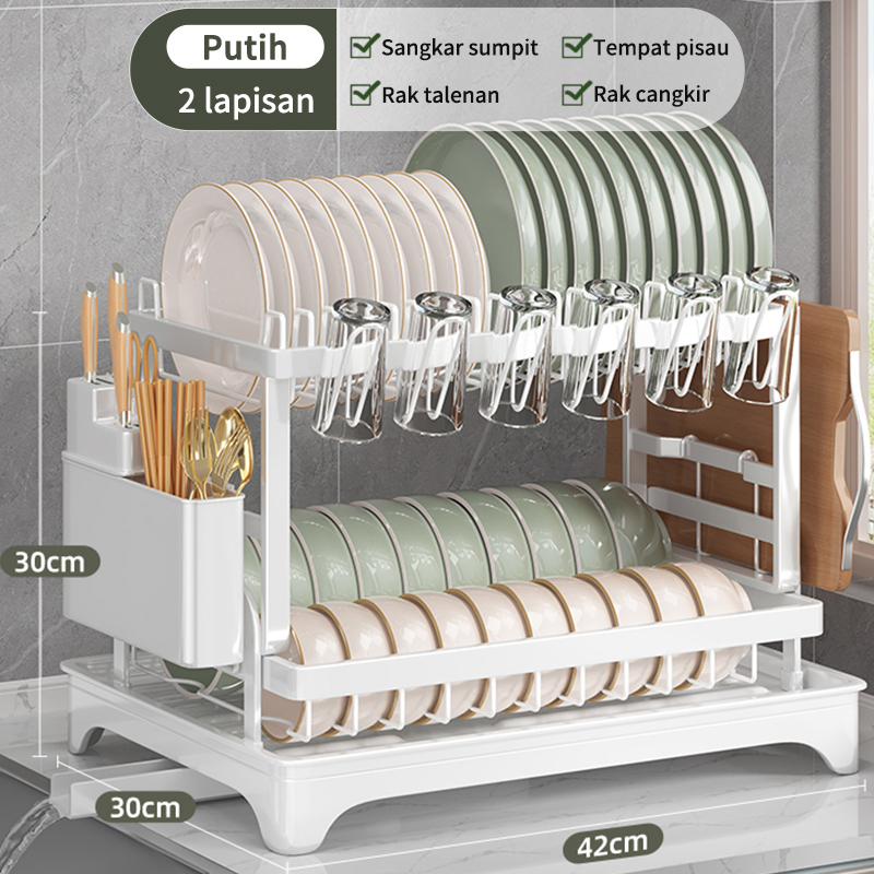 Jual Rak Penyimpanan Stainless Steel Penyelenggara Dapur Baki Peniris ...