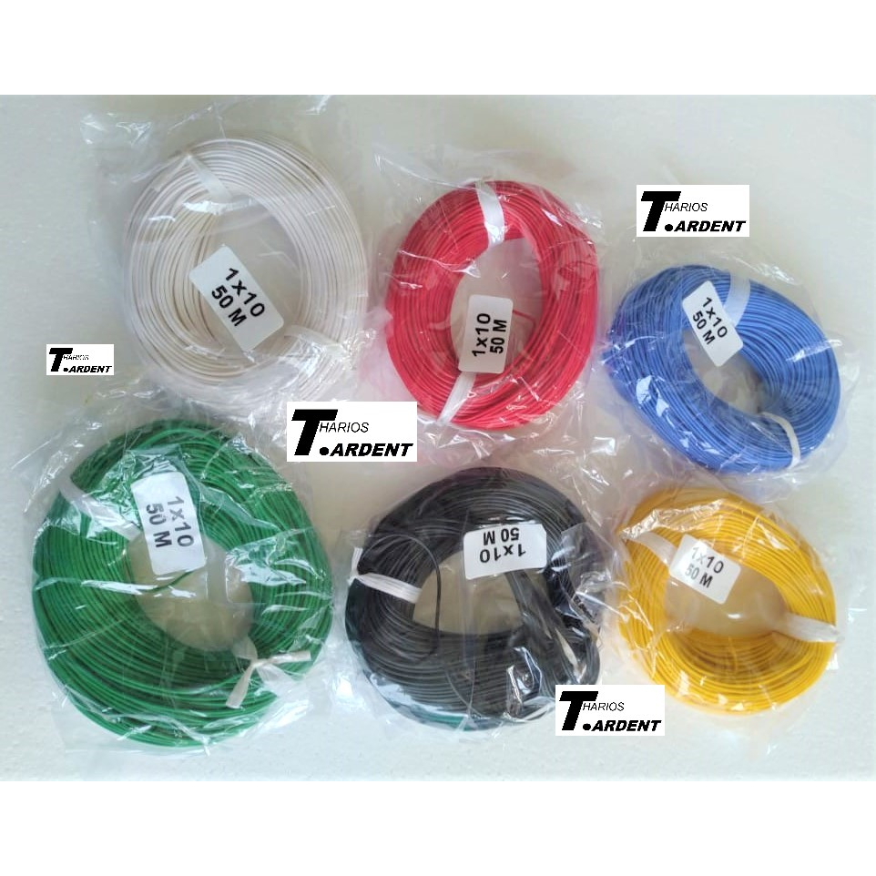 Jual kabel 1 x 10 panjang 50 meter kabel kecil kabel halus 1 roll ...