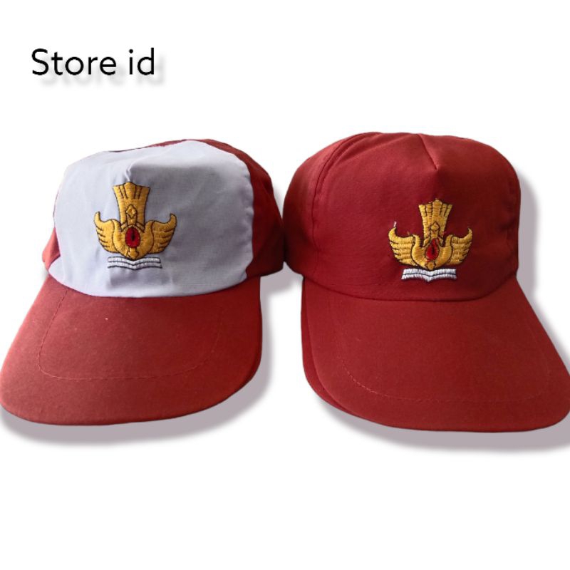Jual topi sekolah SD merah dan merah putih bordil tutwuri handayani ...