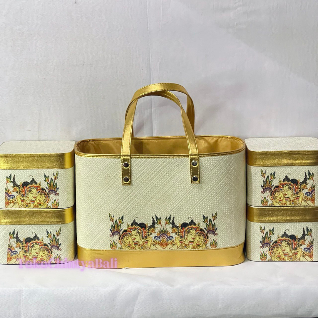 Jual Tas Pandan Set 4 Free Nama Ukuran Anak Keben 20cm x 20cm | Shopee ...
