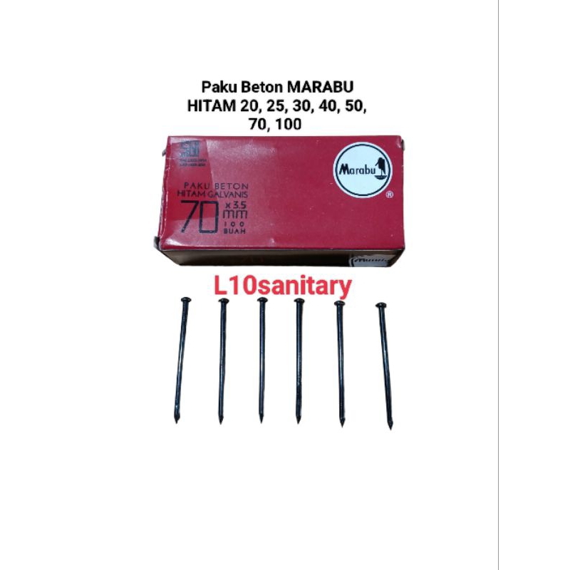 Jual 25 Paku Beton Baja Hitam MARABU *HITAM 25 mm / 2,5cm | Shopee Indonesia