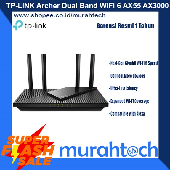 Jual TP-LINK Archer AX55 AX3000 Dual Band Gigabit Wi-Fi 6 Router ...