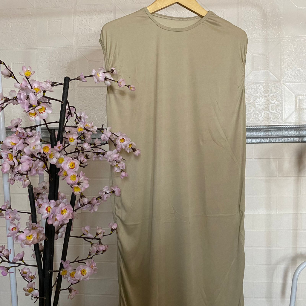 Jual Inner Dress Span Tanpa Lengan Jersey High Quality Long Iner Dress ...