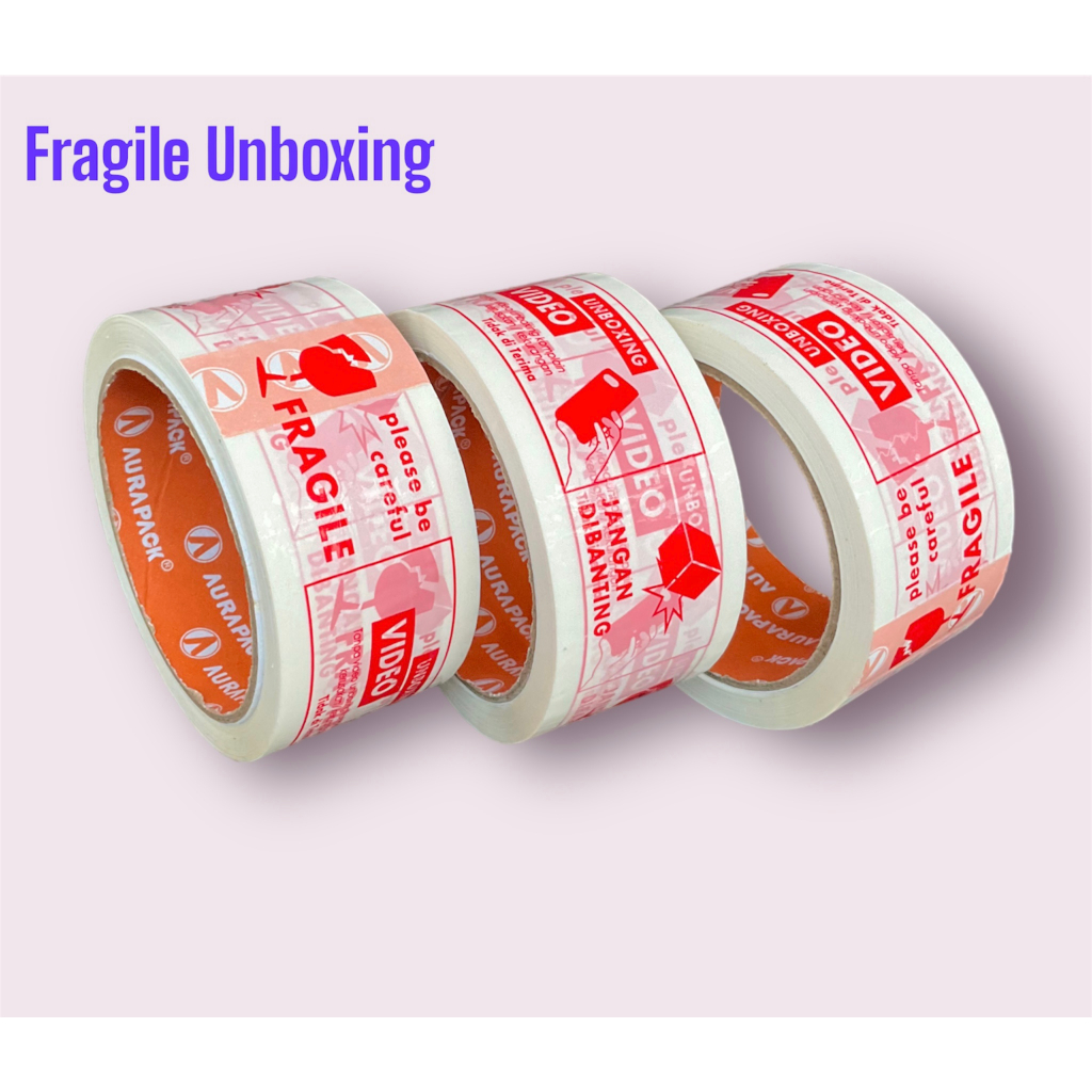 Jual Lakban Unboxing Fragile 45 mm x 50 meter Label Vidio Unboxing ...