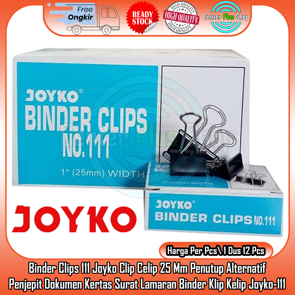 Jual Binder Clip Klip Kertas 111 Joyko Klip Penjepit Kertas Bebas Karat ...