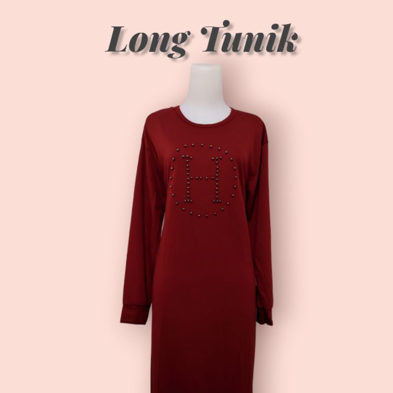 Jual Long Tunik Merah Maroon | Shopee Indonesia