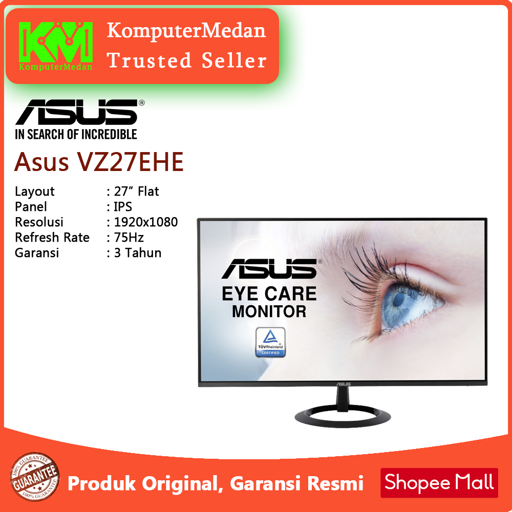 Jual Monitor LED ASUS 27" inch VZ27 VZ27EHE 27EHE 1080p 75hz 1ms IPS ...