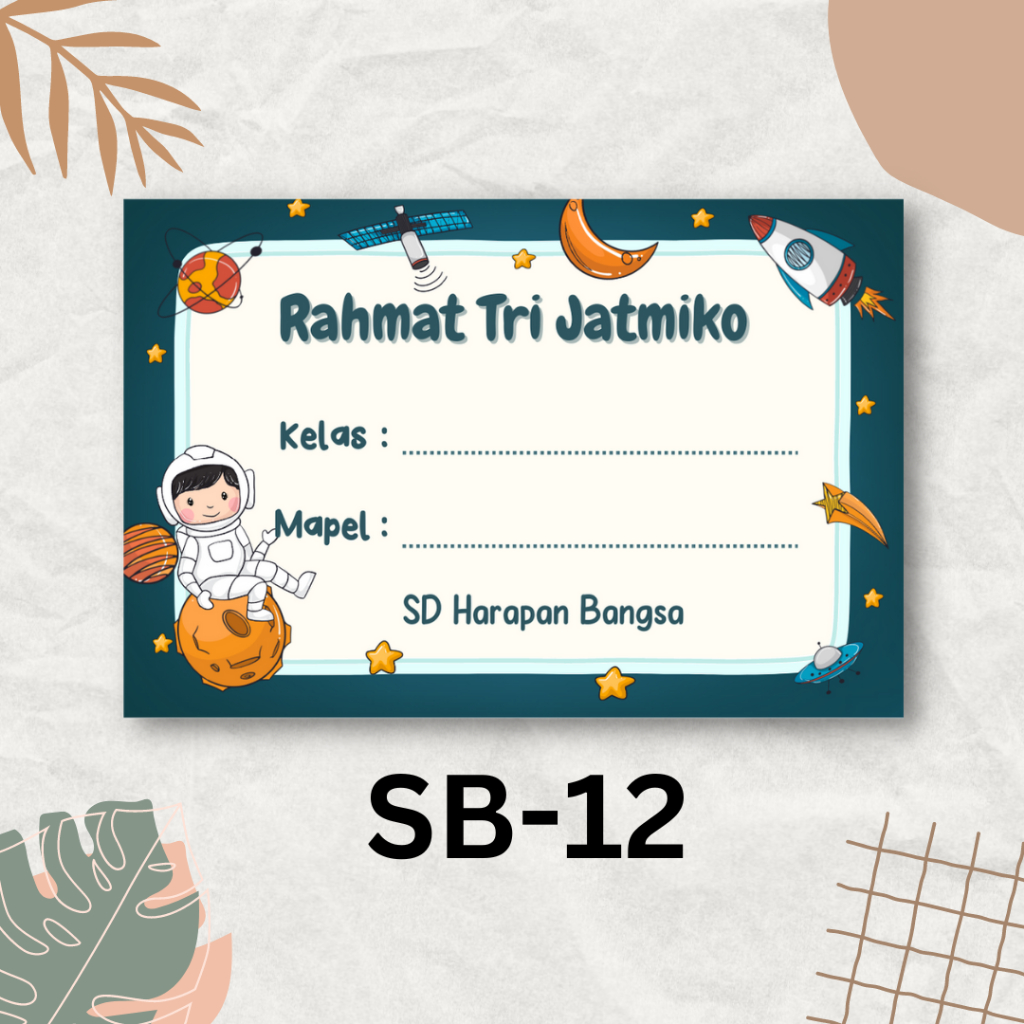 Jual (Isi 50 pcs) Sticker Buku Pelajaran Anak - Stiker Mapel Sekolah ...