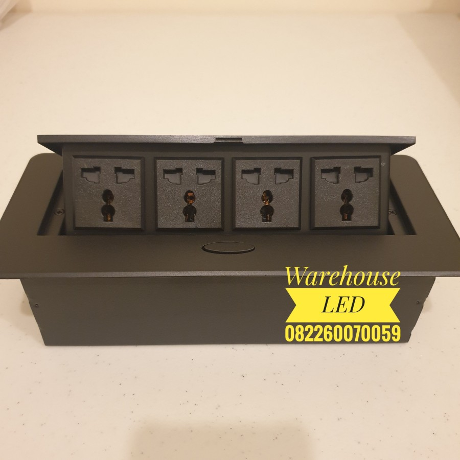 Jual Stop Kontak Meja Flip Up Stopkontak Table 4 Colokan 3Pin UNIVERSAL ...