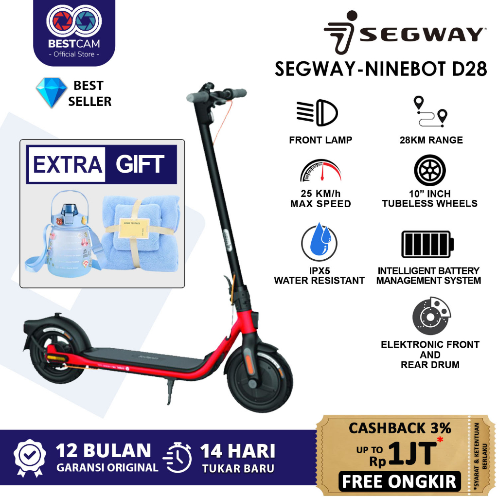 Jual Segway Ninebot KickScooter D28 / Skuter Listrik Lipat | Shopee ...