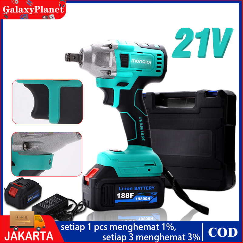 Jual Impact wrench APR JAPAN JUMBO FACELIFT 188V 2 baterai cordless mesin pembuka baut ban bor ...