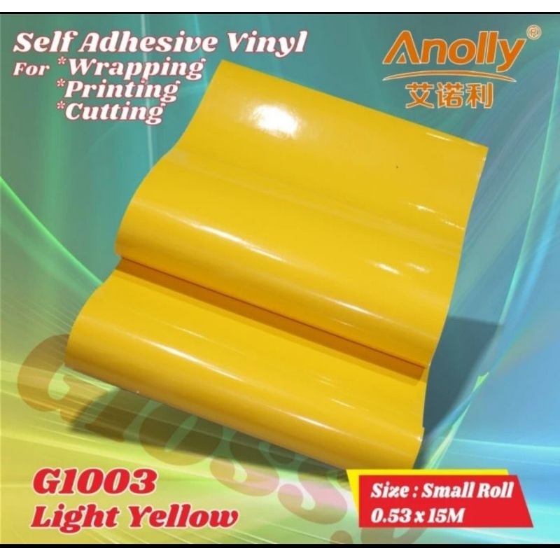 Jual Sticker Stiker Light Yellow Kuning Anolly G1003 lebar 50cm ...