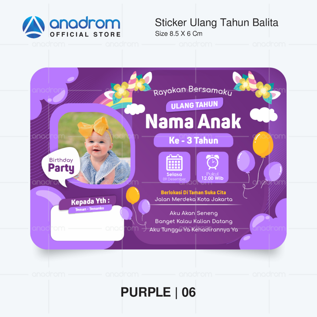 Jual Sticker Label Ulang Tahun Balita | Sticker Label Box Makanan ...