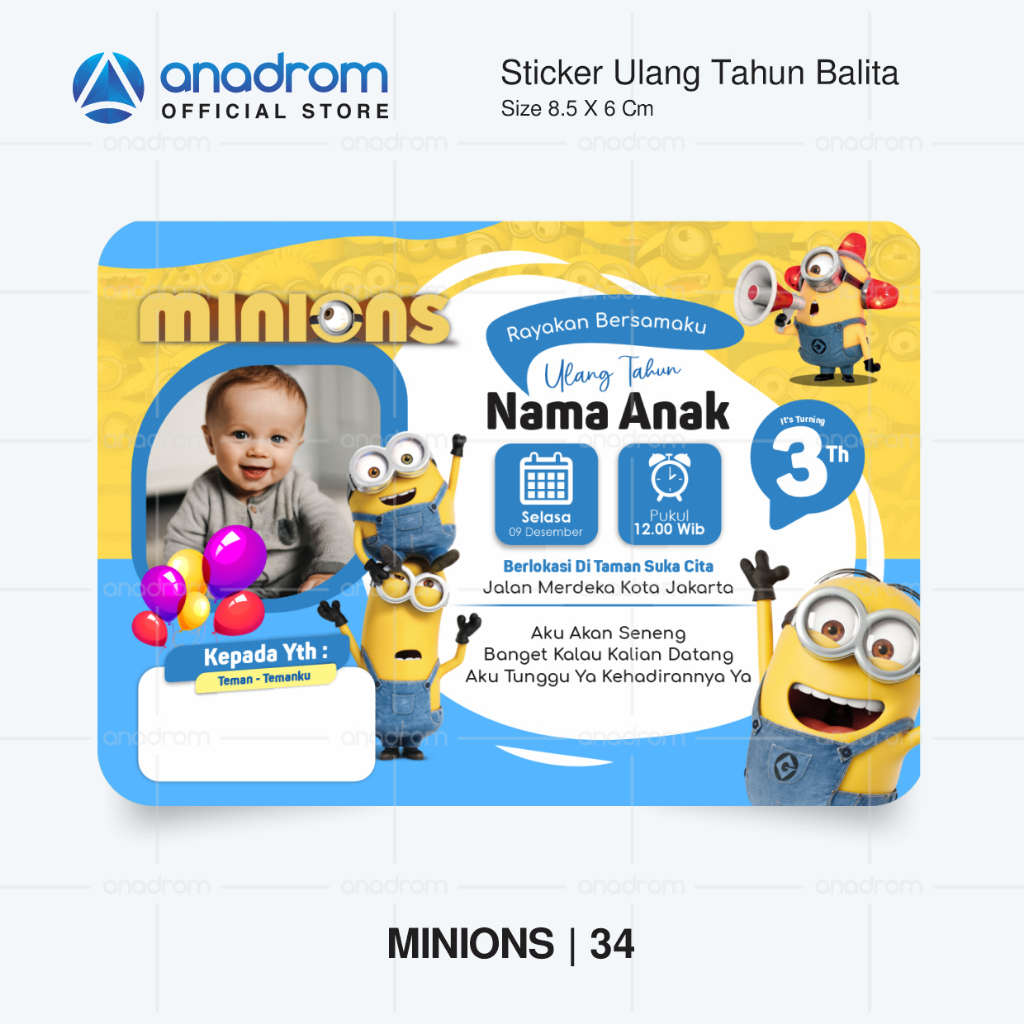 Jual Sticker Label Ulang Tahun Balita | Sticker Label Box Makanan ...