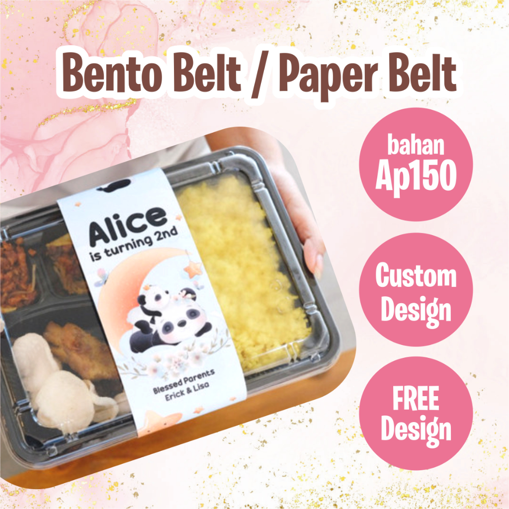 Jual Paperbelt Bentobelt Custom Free Design Bahan ap150 gsm | Shopee ...