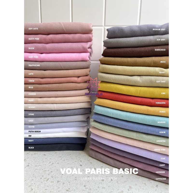Jual KAIN VOAL PARIS BASIC / PARIS JADUL / VOAL BASIC | Shopee Indonesia