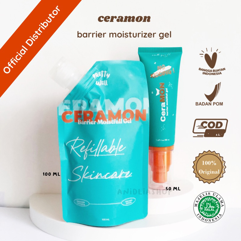 Jual Prettywell ceraMON Barrier moistfull gel full size 50 ml refill ...