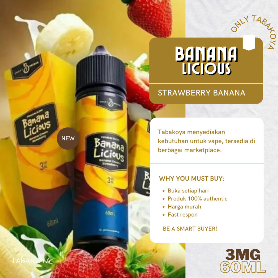 Jual BANANA LICIOUS LIQUID 3MG 60ML BANANA STRAWBERRY CREAM BY EMKAY ...
