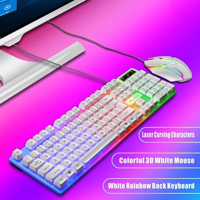 Jual keyboard gaming and mouse set mechanical rgb led combo kable ...
