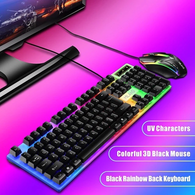 Jual keyboard gaming and mouse set mechanical rgb led combo kable ...