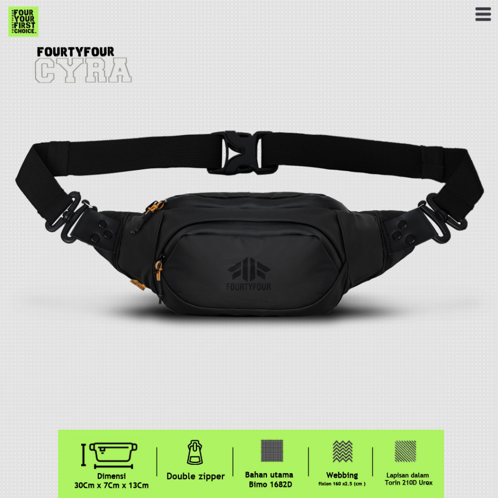 Jual FOURTYFOUR Cyra - Tas Waistbag Pria - Tas Pinggang Premium ...