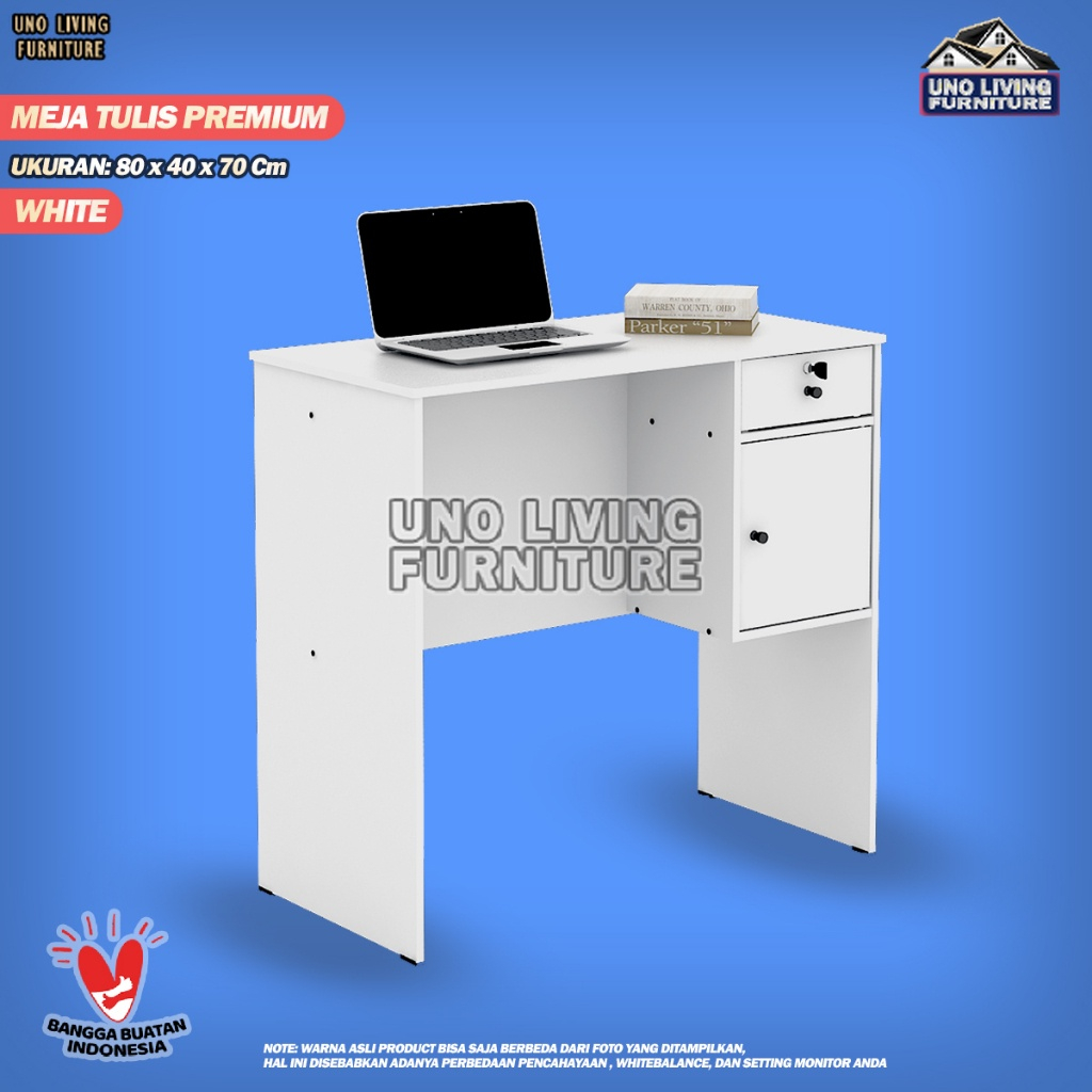 Jual MEJA LAPTOP MEJA TULIS MEJA BELAJAR KERJA KECIL WARNA PUTIH MTK 80 ...
