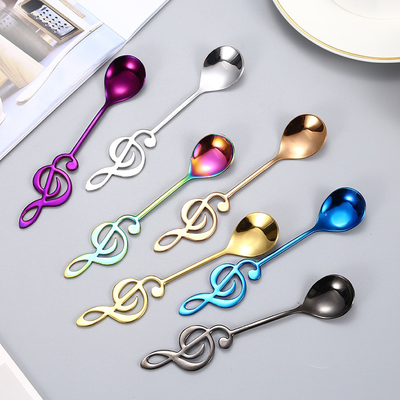 Jual Sendok Unik Teh Kopi Kue Dessert Bentuk MUSICAL NOTE Sendok Anak ...