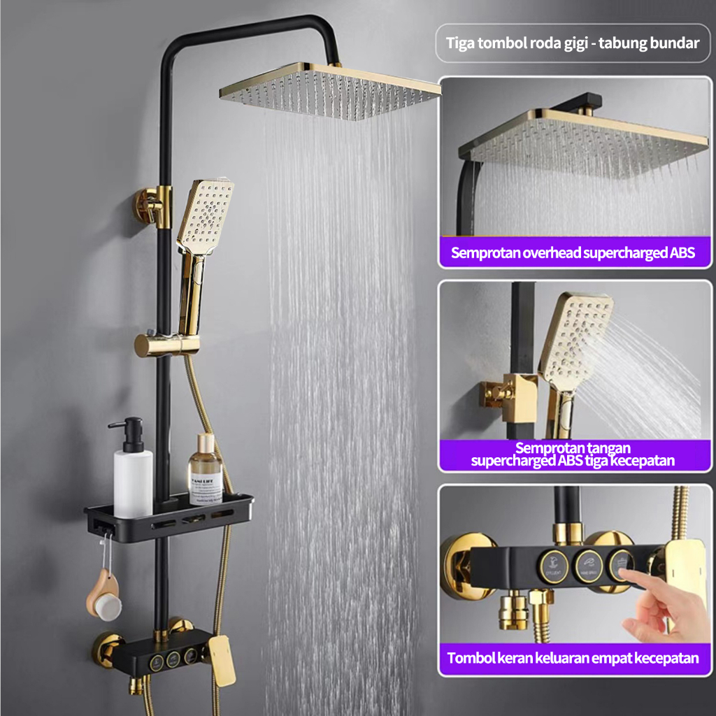 Jual Shower Kamar Mandi 1 Set + Kran Cabang/Shower Mandi Set Stainless ...