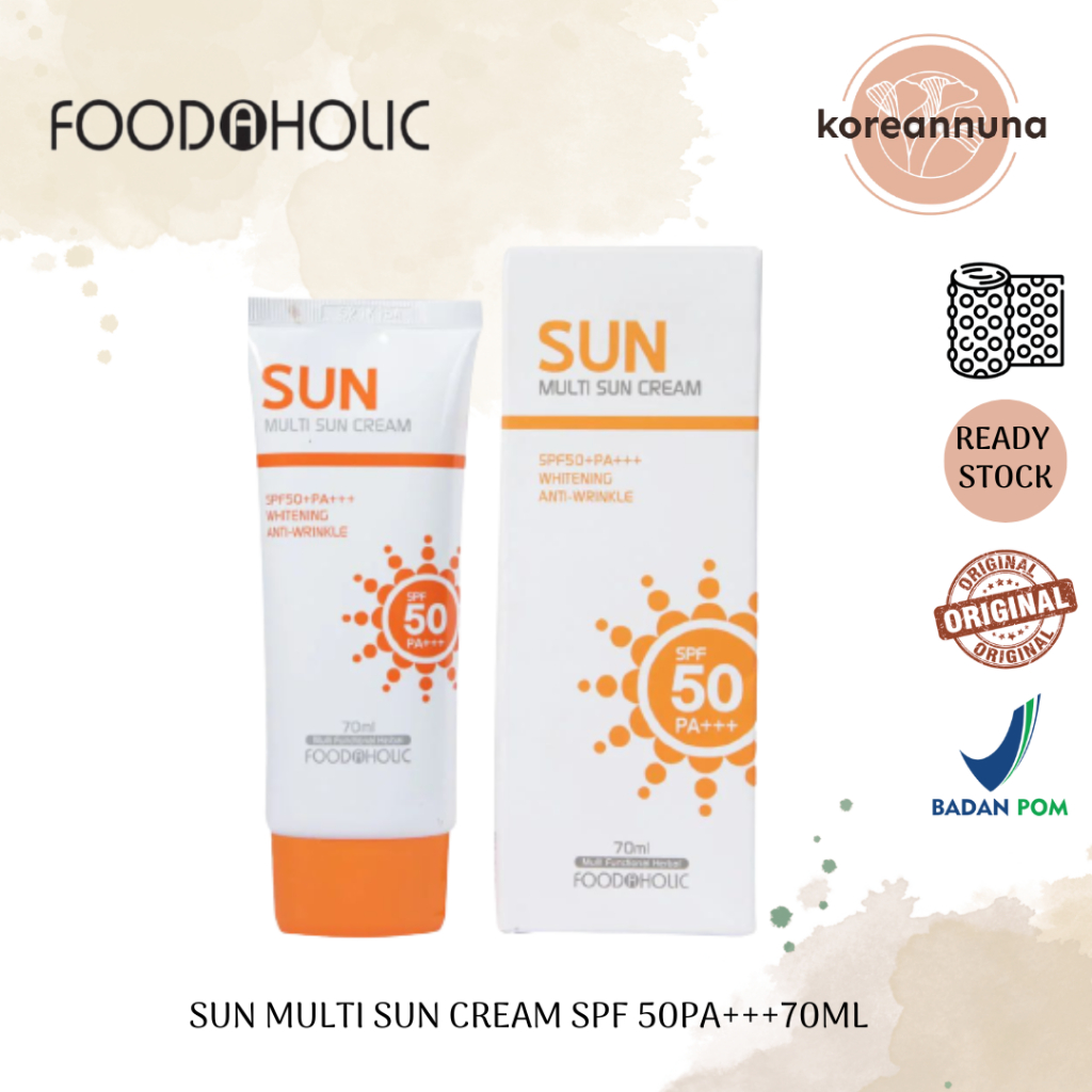 Jual FOODAHOLIC MULTI SUN CREAM SPF50+ PA+++ 70ml | Shopee Indonesia