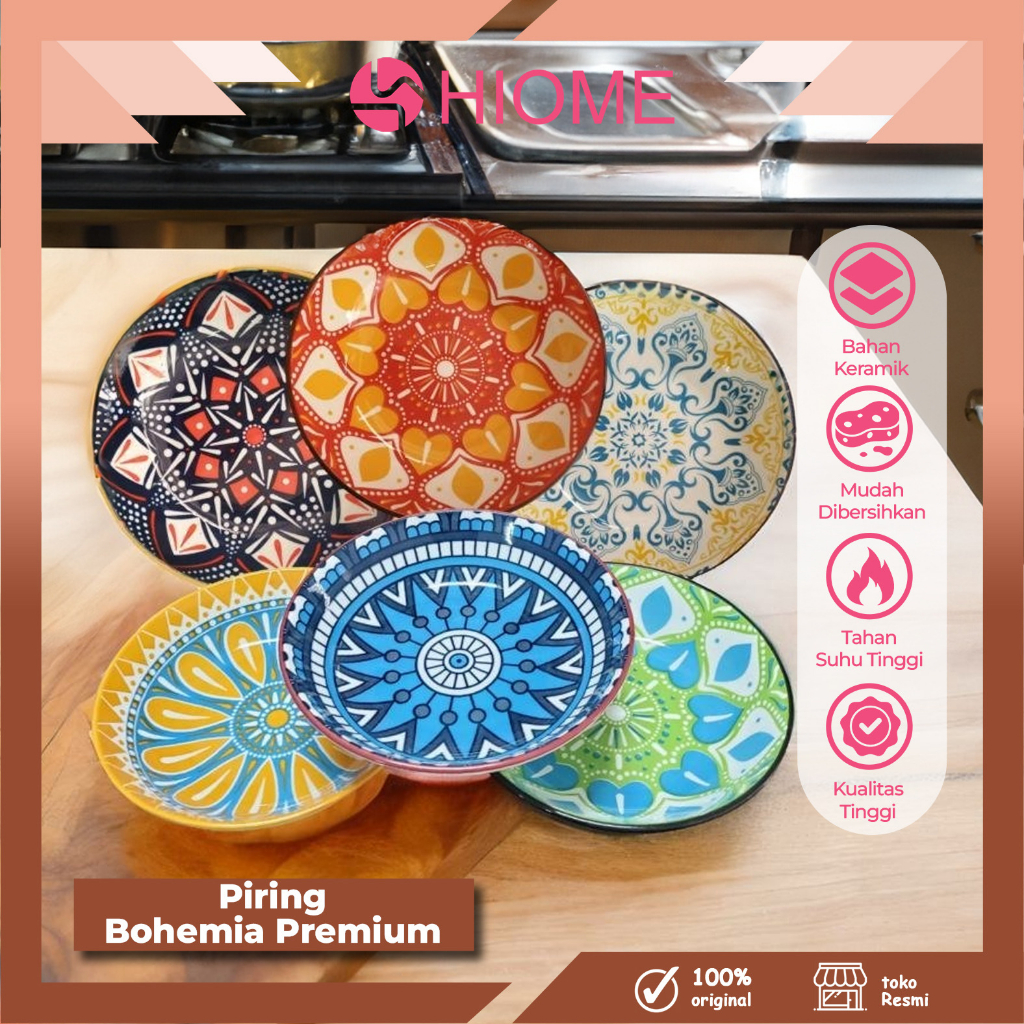 Jual HIOME Piring Saji Motif Bohemia / Piring Saji Unik Dan Lucu ...