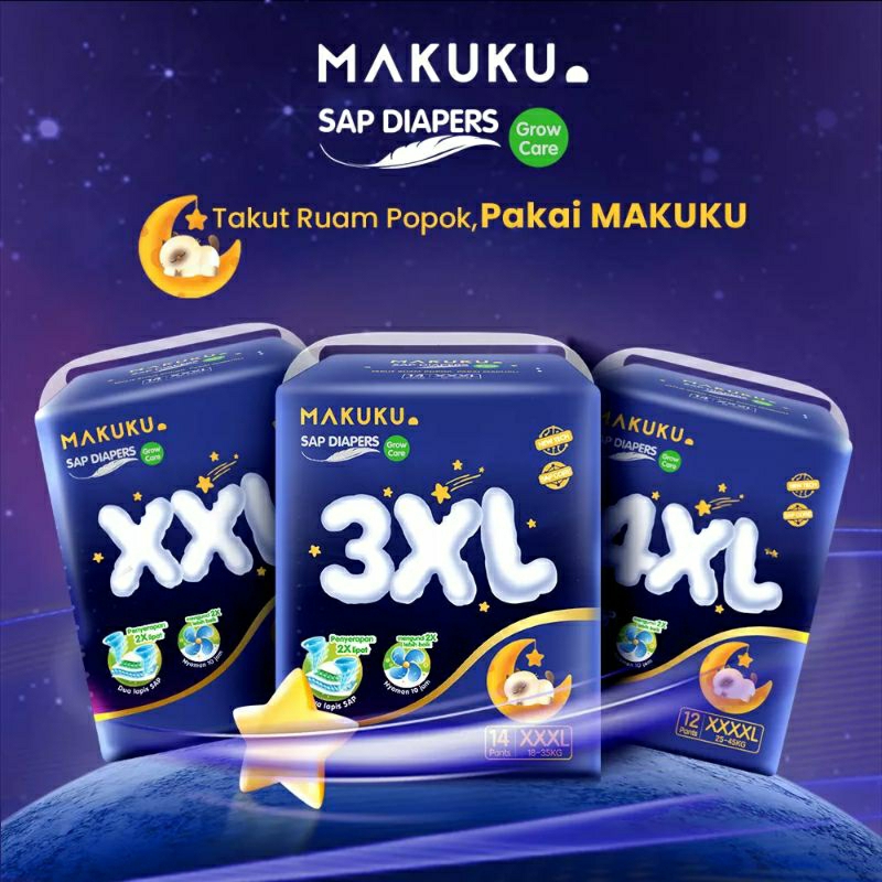 Jual Makuku Grow Care Pants 3XL / 4XL- makuku SAP Diapers XXXL isi 14 - 4XL isi 12 | Shopee ...