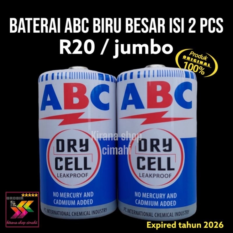 Jual ABC biru besar / R20 / jumbo / baterai / battery / batu batre ...