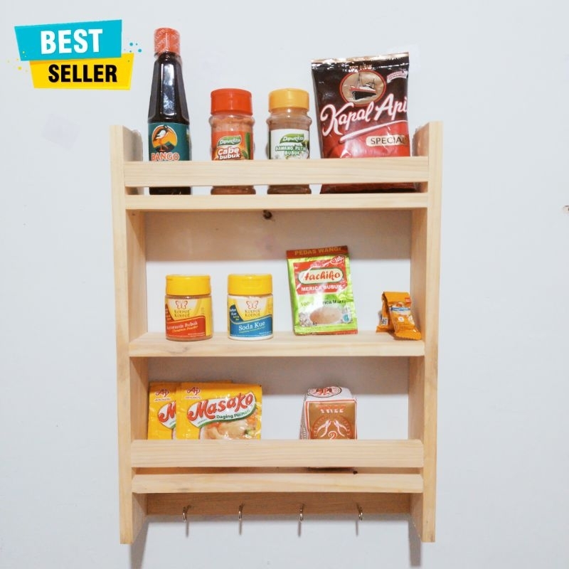 Jual Rak bumbu / Rak Dapur / Rak kayu / Rak bumbu dapur / Rak susun ...