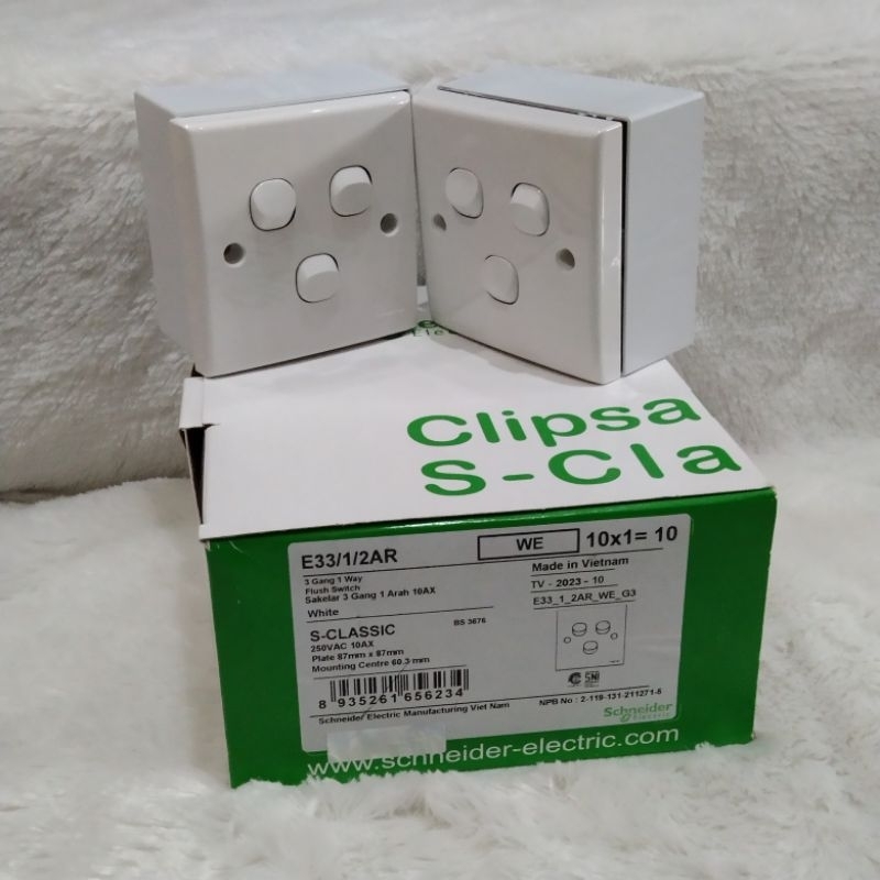 Jual schneider saklar 3 + mangkok timbul OB | Shopee Indonesia