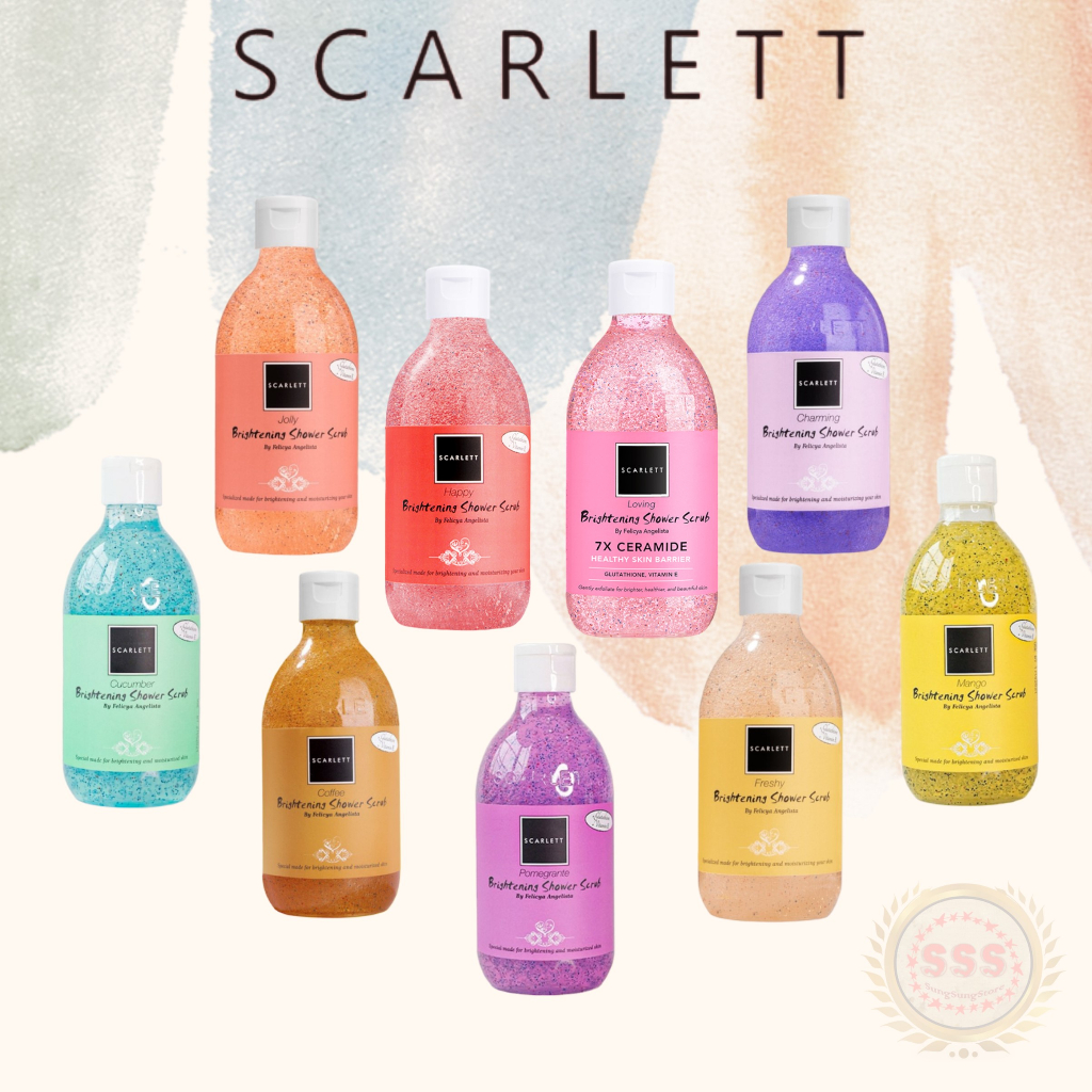 Jual SCARLETT WHITENING Shower Scrub Body Wash Series 300ml | Shopee ...
