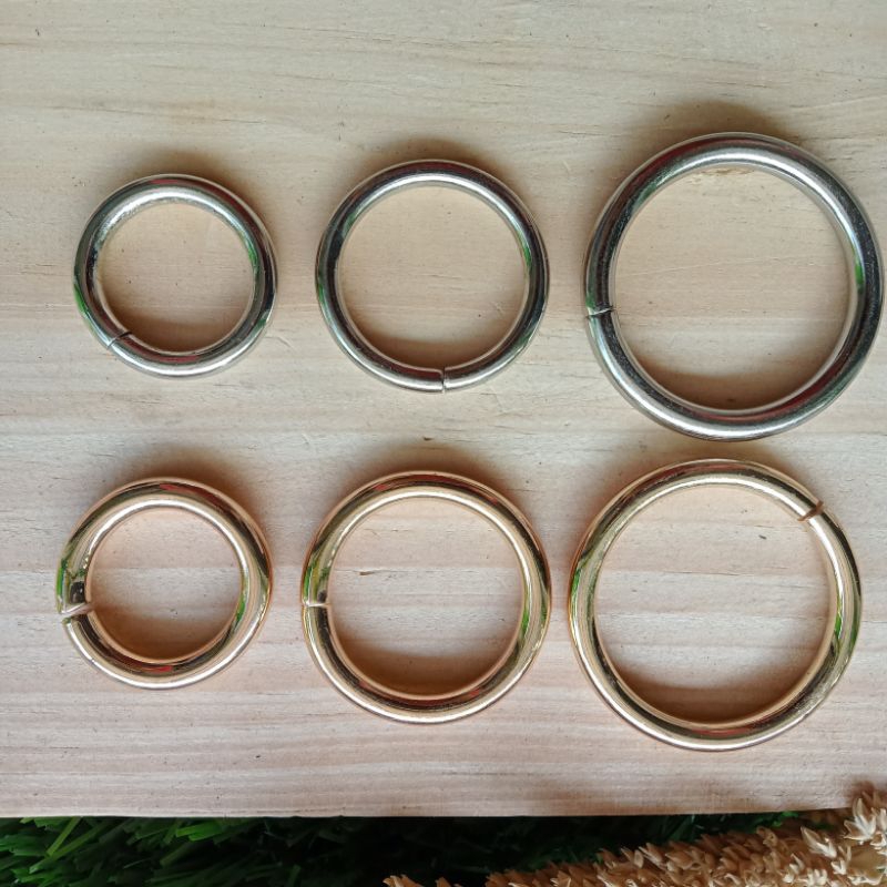 Jual (6 biji) Ring paten O (tidak bisa dibuka tutup)Tas tebal silver ...
