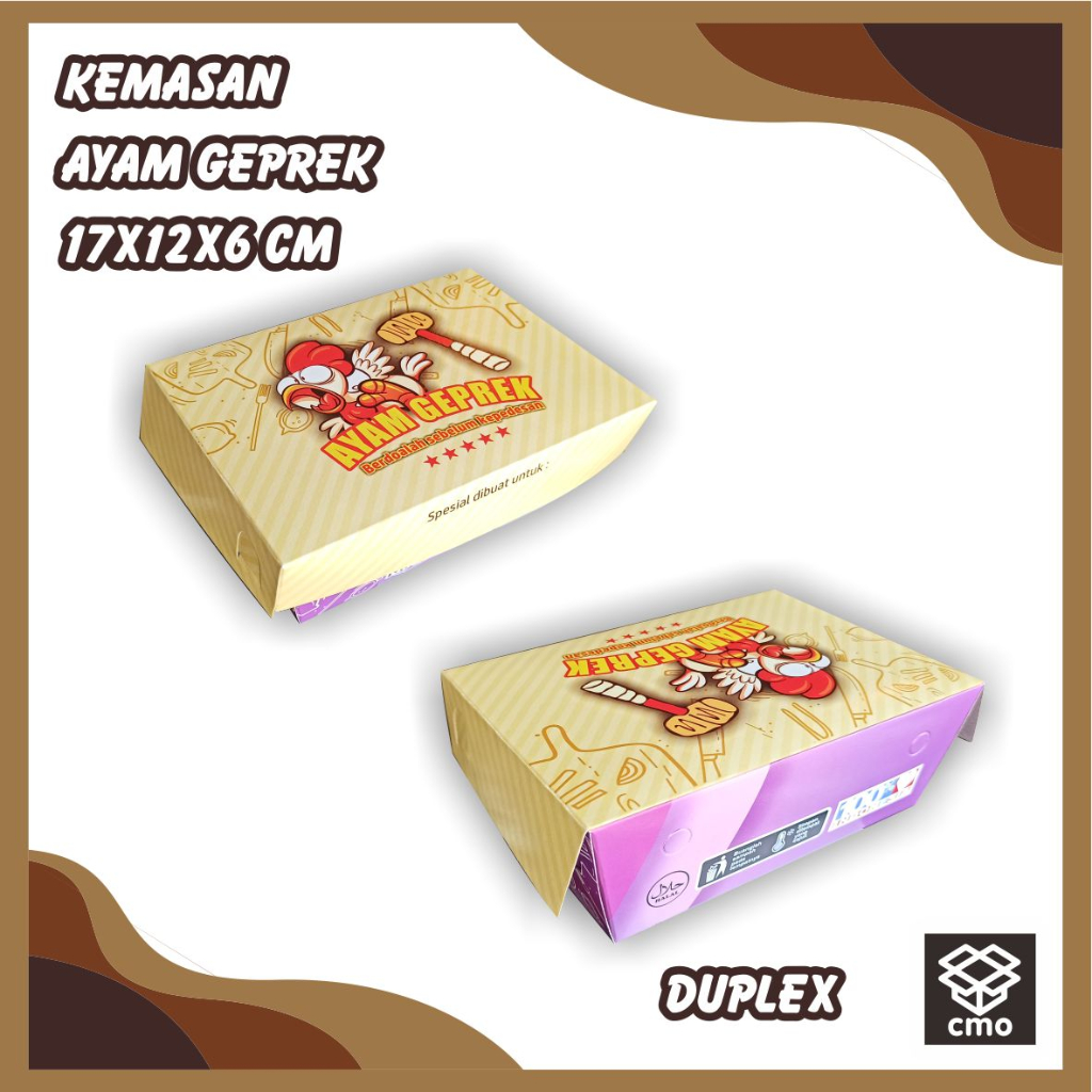 Jual Kemasan ayam geprek universal full print tanpa merk | Shopee Indonesia