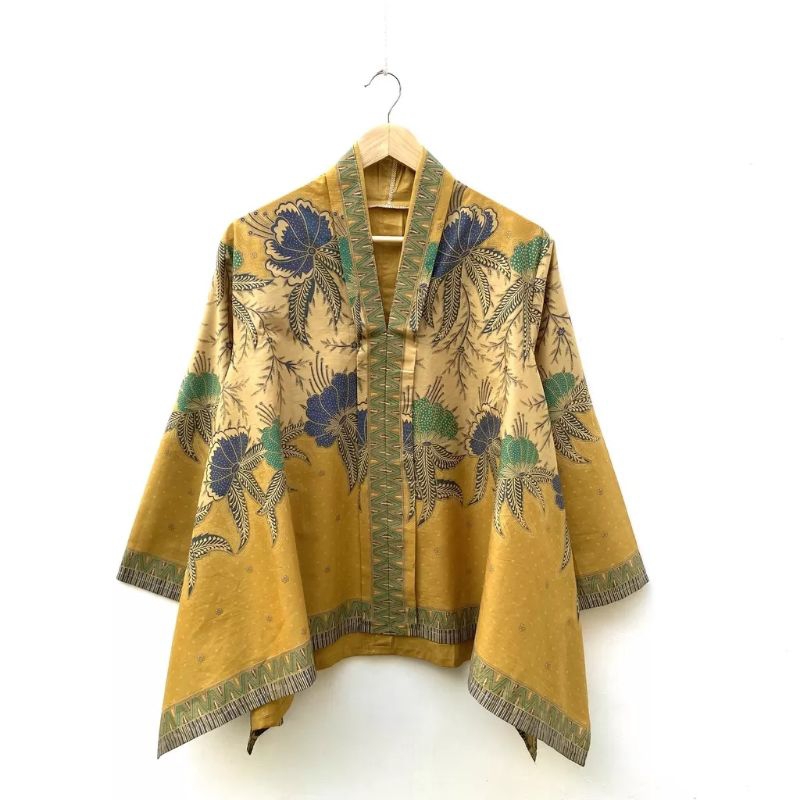 Jual Blus kartini katun kuning gading batik solo | Shopee Indonesia