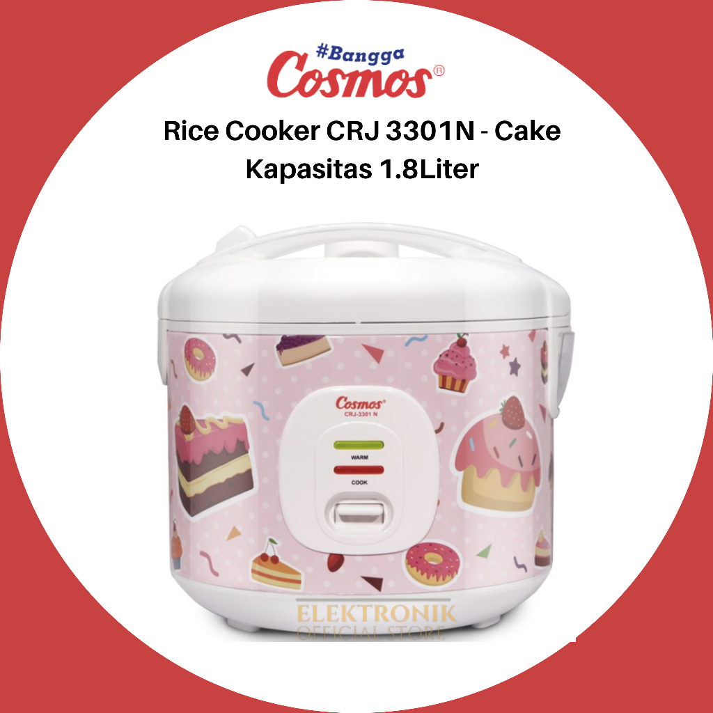 Jual Rice Cooker Cosmos CRJ 3301N Cake - 1.8Liter / CRJ 3301N-Cake ...