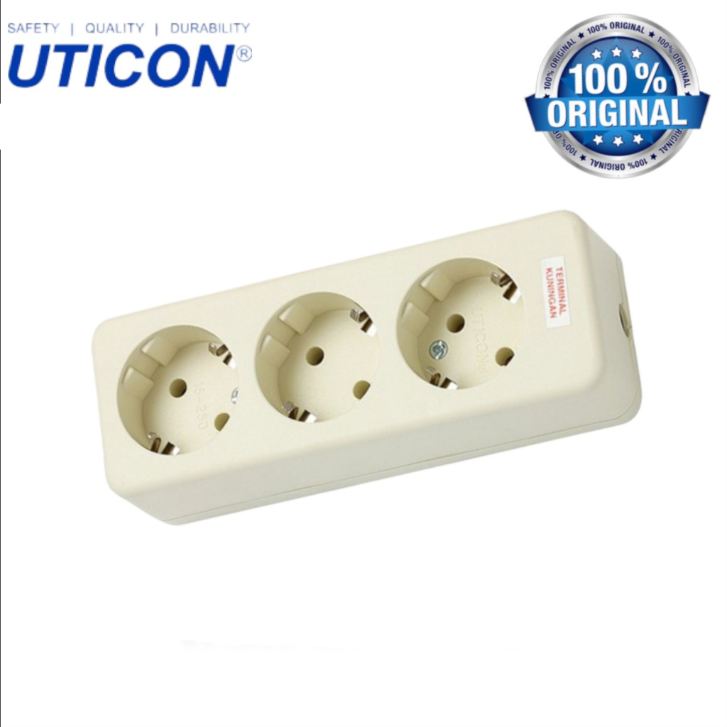 Jual UTICON STOP KONTAK ARDE LUBANG/ TERMINAL KUNINGAN/ COLOKAN LISTRIK - 3 LUBANG | Shopee ...